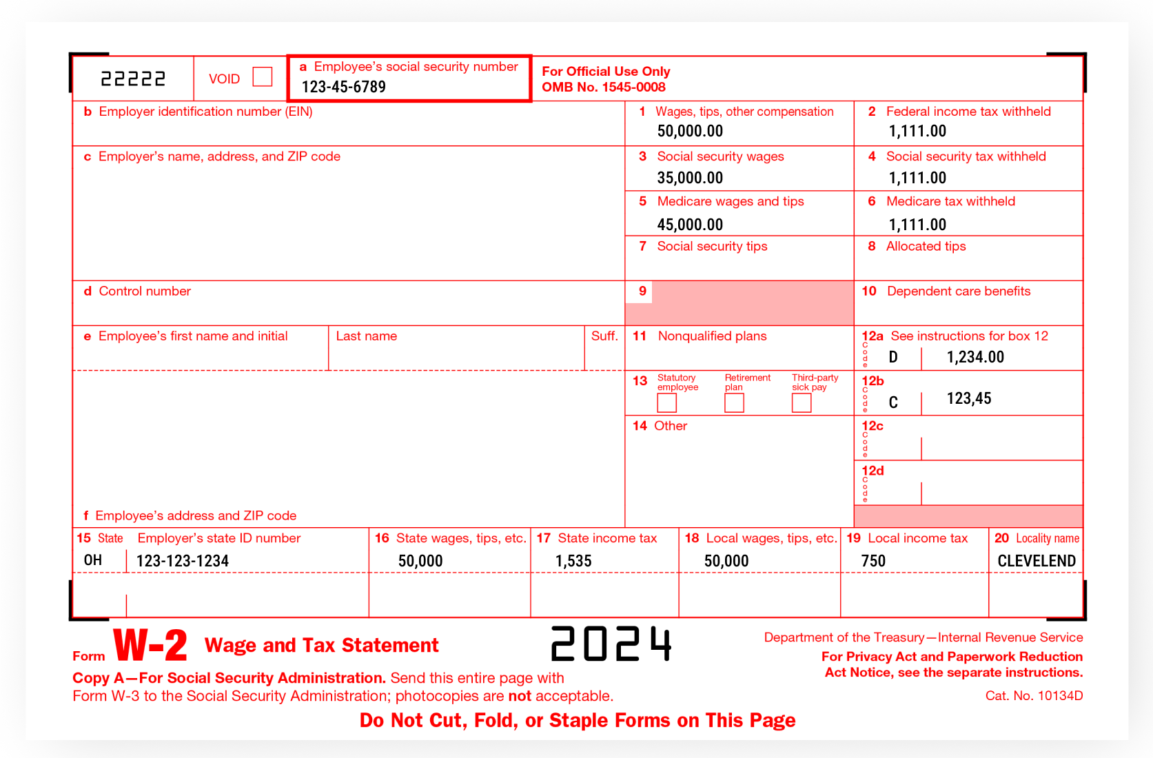 2025 W3 Form Printable Joshua Eggers M 