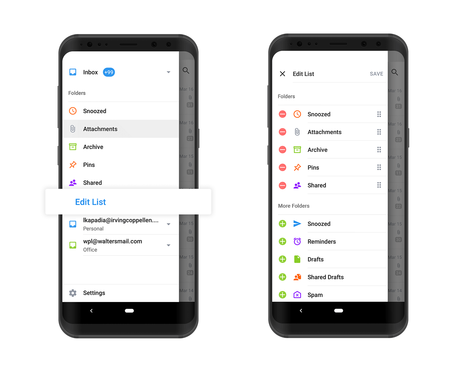 Spark for Android gets avatars and lets you create folders