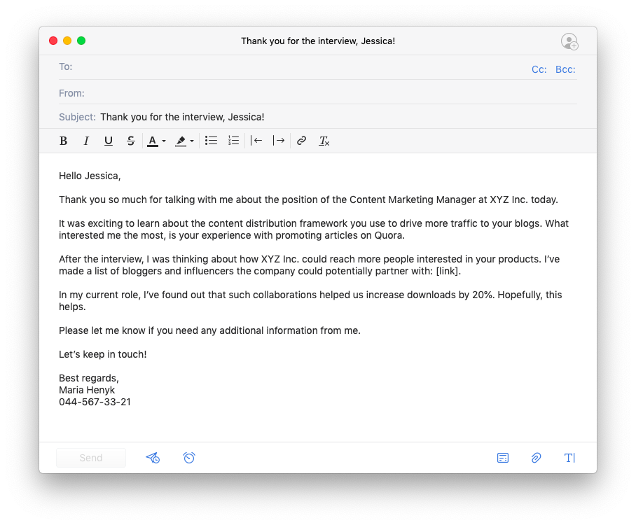 Thank You Email After Interview Writing Tips And Sample